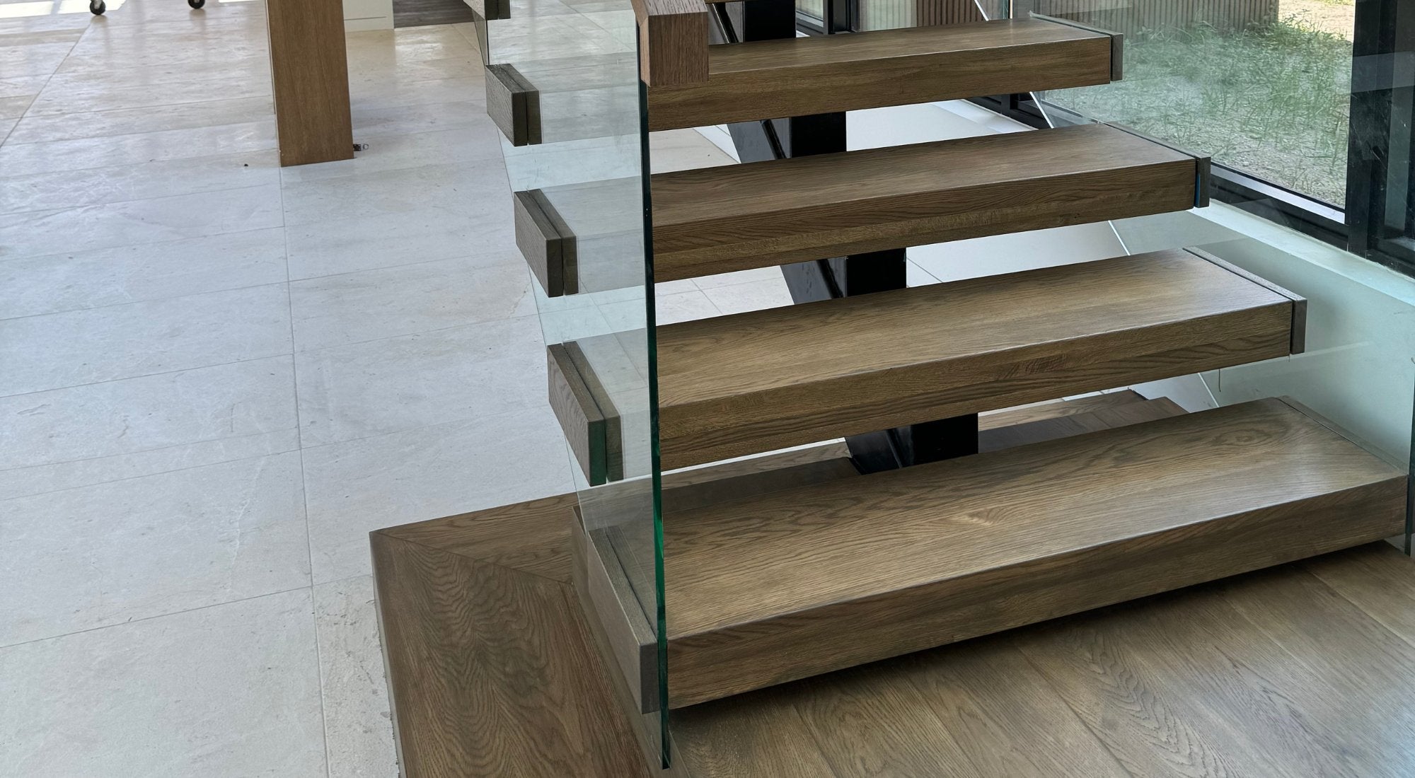 4" Thick Floating Stair Treads by Tom Fiello